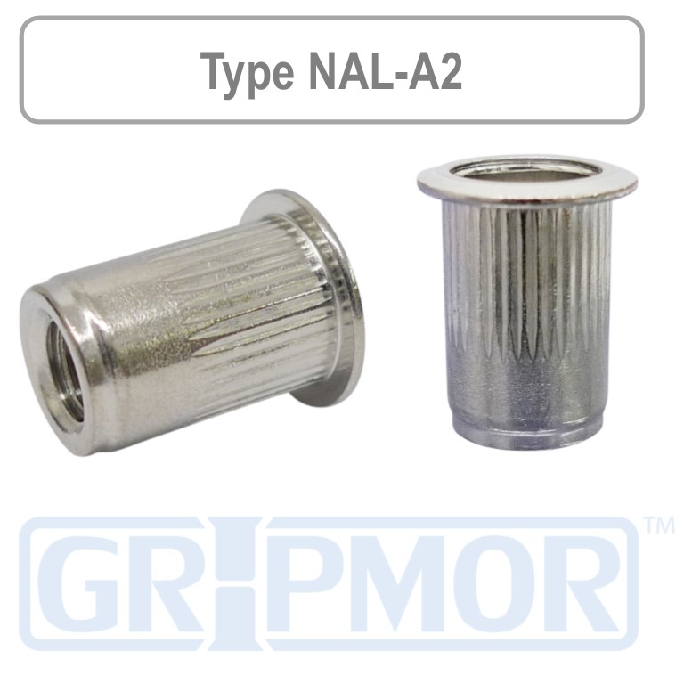 US Style, Large Thick Head, Knurled Body Rivet Nut, A2 Stainless Steel ...